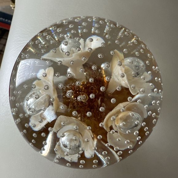 St Clair | Art | Joe St Clair Art Glass Paperweight Signed Flowers ...